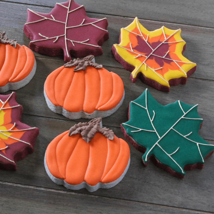 Fall Pumpkin and Maple Leaf Sugar Cookies - Top Creative Recipes