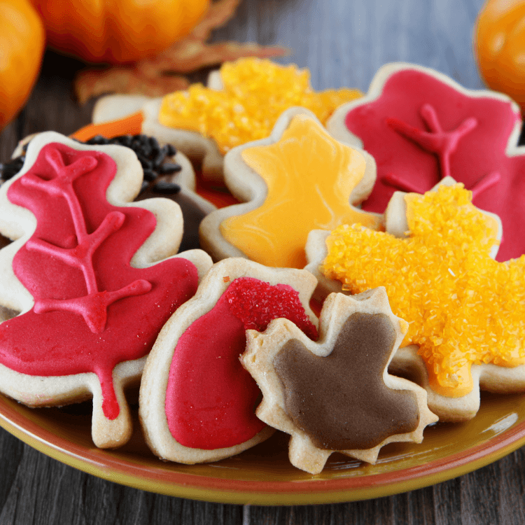 Fall Pumpkin and Maple Leaf Sugar Cookies - Top Creative Recipes